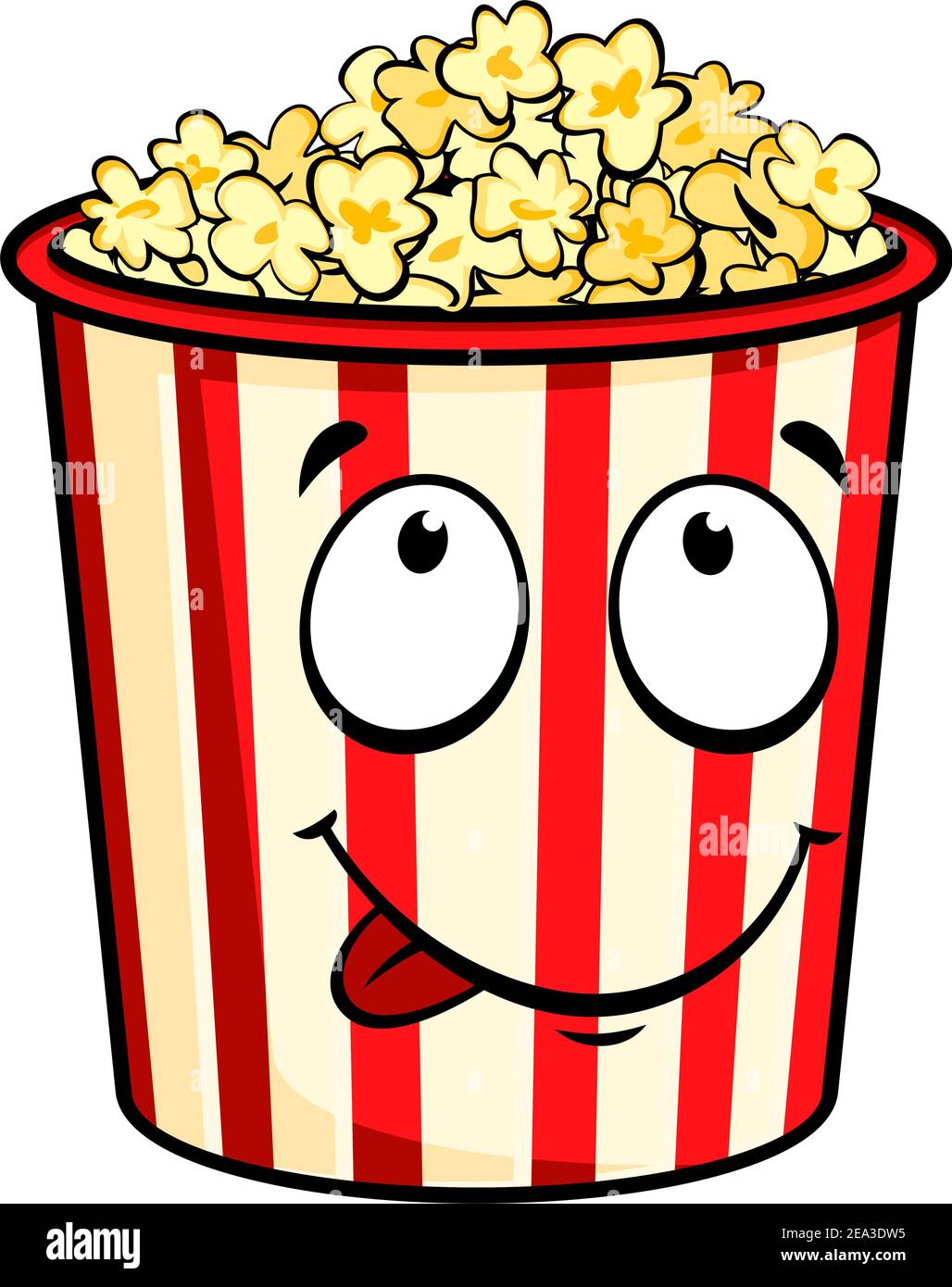 Cartoon popcorn isolated on white for fastfood design Stock Vector ...