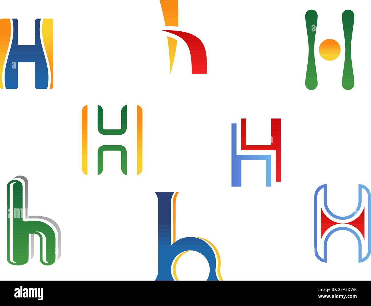 Set of alphabet symbols and elements of letter H Stock Vector Image ...