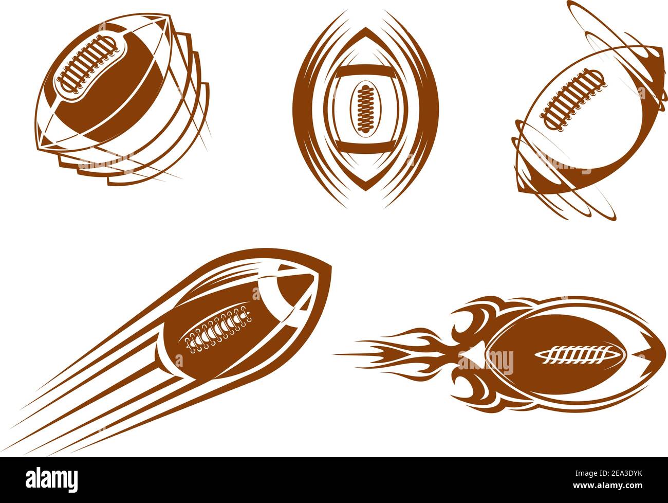 Rugby and american football symbols for mascots or sports design Stock ...