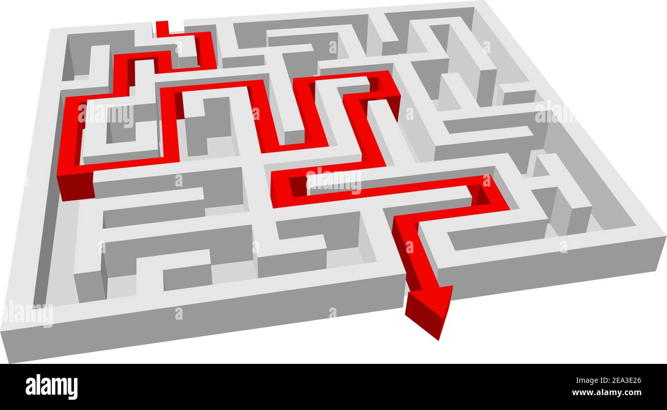 Labyrinth - maze puzzle for solution or success concept Stock Vector ...
