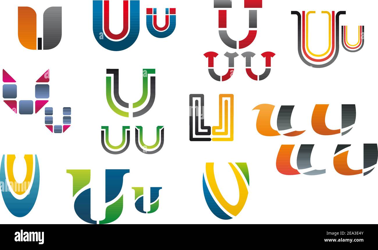 Set of alphabet symbols and elements of letter U Stock Vector Image ...