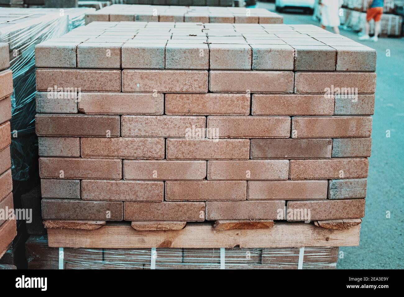 Construction material warehouse stack bricks hi-res stock photography ...