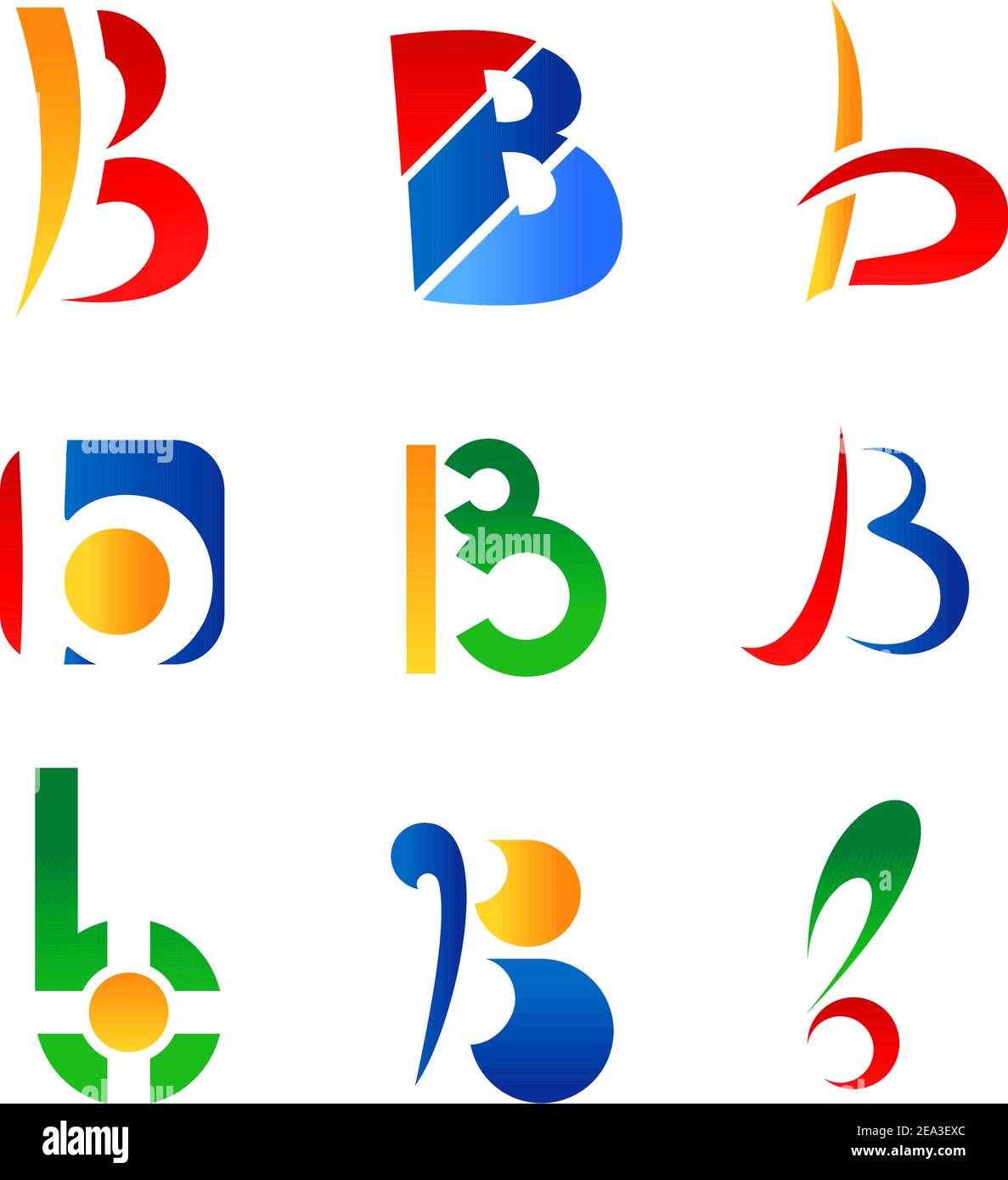Set of alphabet symbols and icons of letter B Stock Vector Image & Art ...