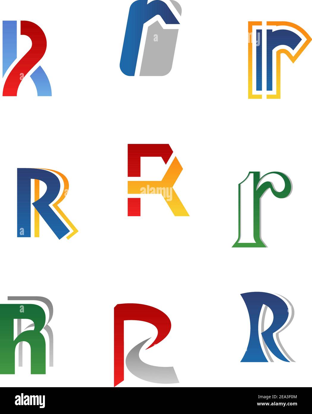 Set of alphabet symbols and elements of letter R Stock Vector Image ...