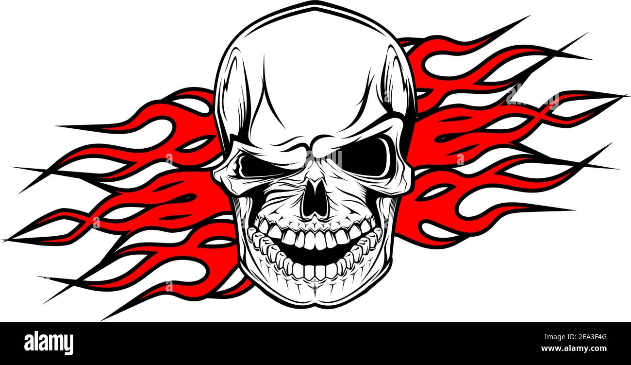 Danger evil skull as a tattoo isolated on white Stock Vector Image ...