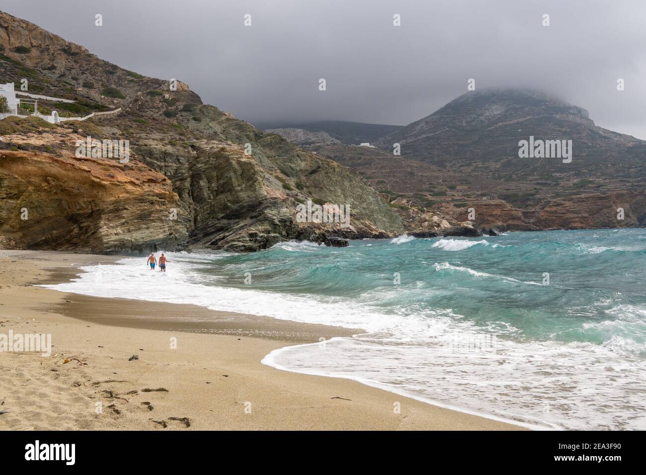 Folegandros, Greece - September 24, 2020: Agali Beach on Folegandros ...