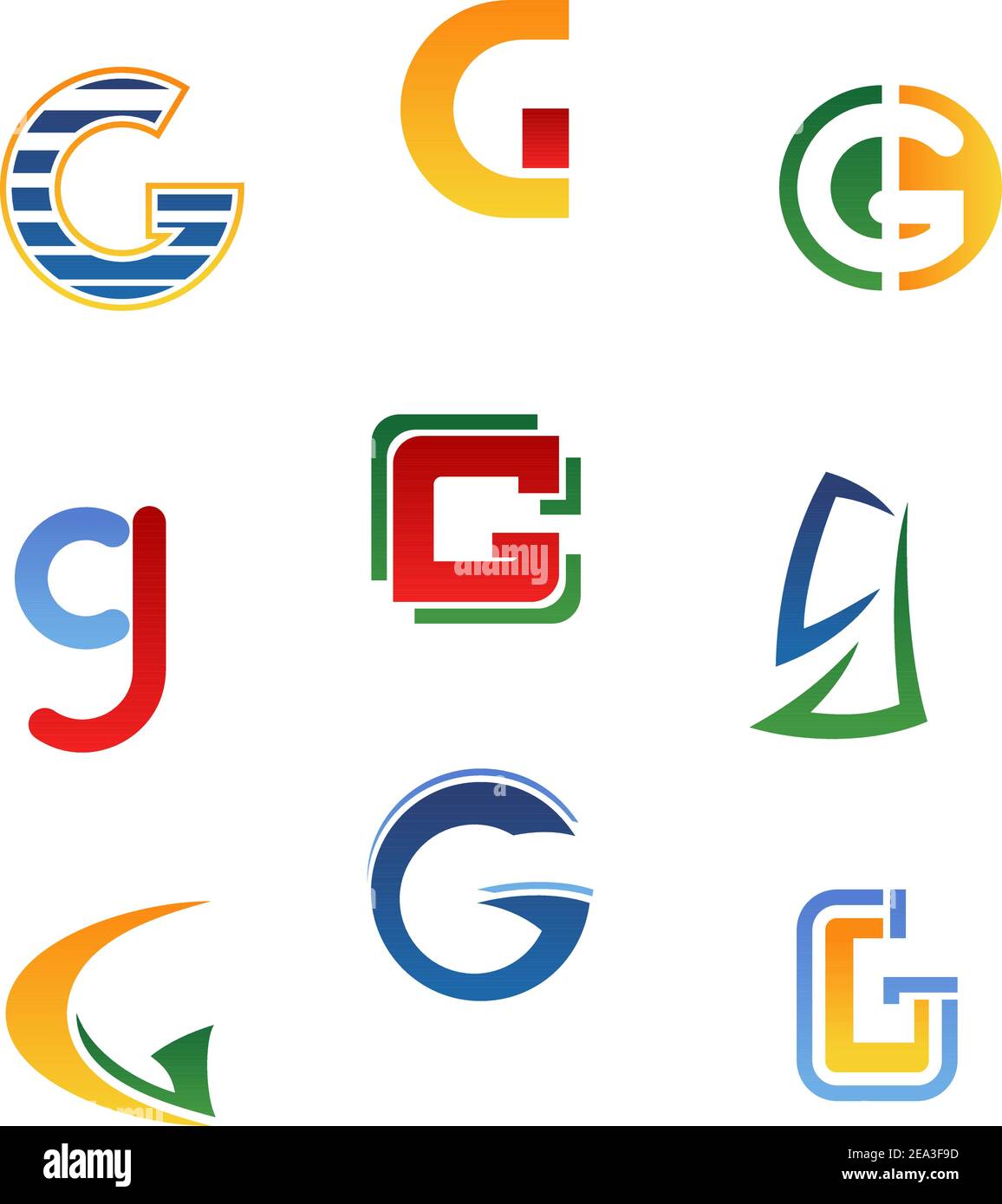 Set of alphabet symbols and elements of letter G Stock Vector Image ...