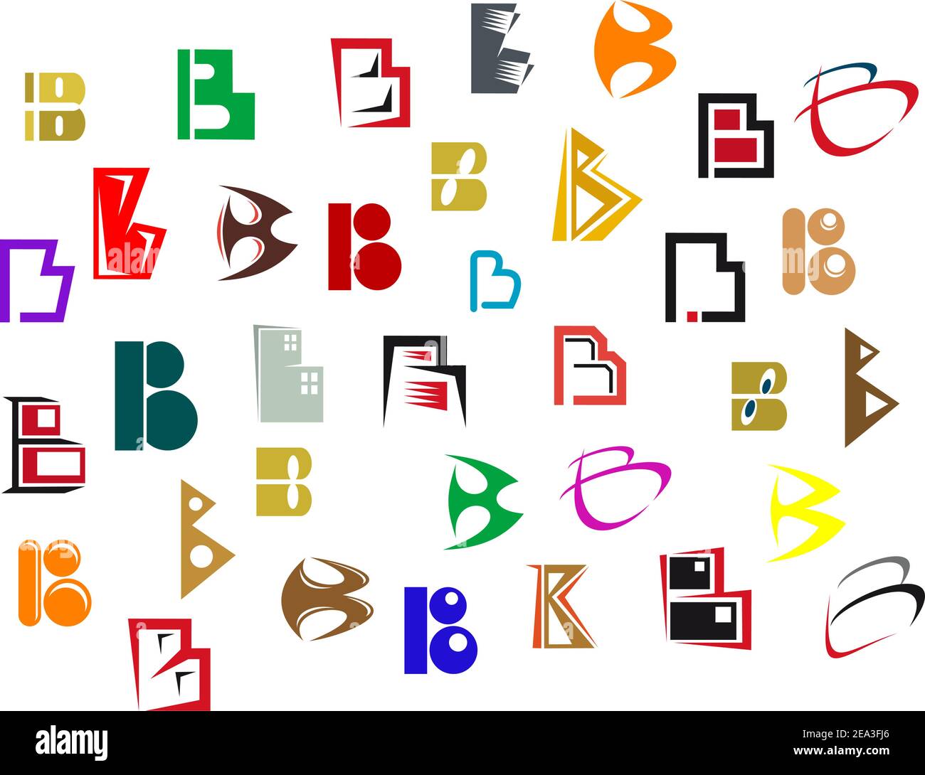 Set of alphabet symbols and elements of letter B Stock Vector Image ...