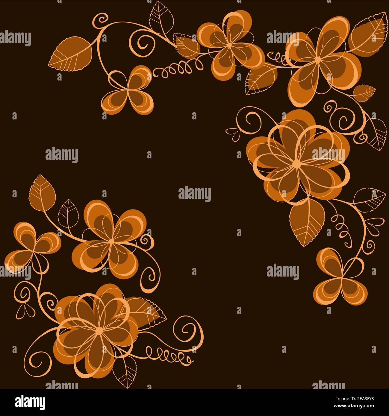 Brown flowers pattern for design as a background Stock Vector Image ...