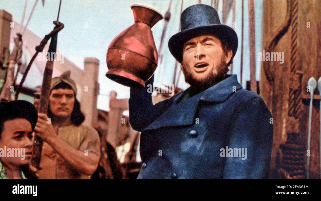MOBY DICK 1956 Warner Bros. film with Gregory Peck as Captain Ahab Stock Photo - Alamy