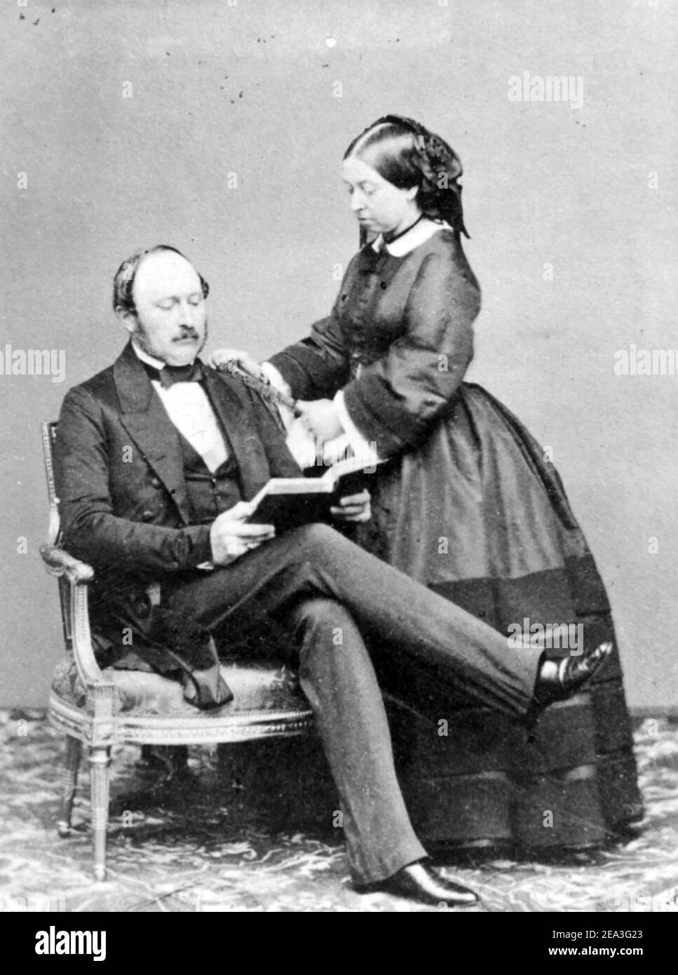 QUEEN VICTORIA with Prince Albert in 1860, the year before he died ...