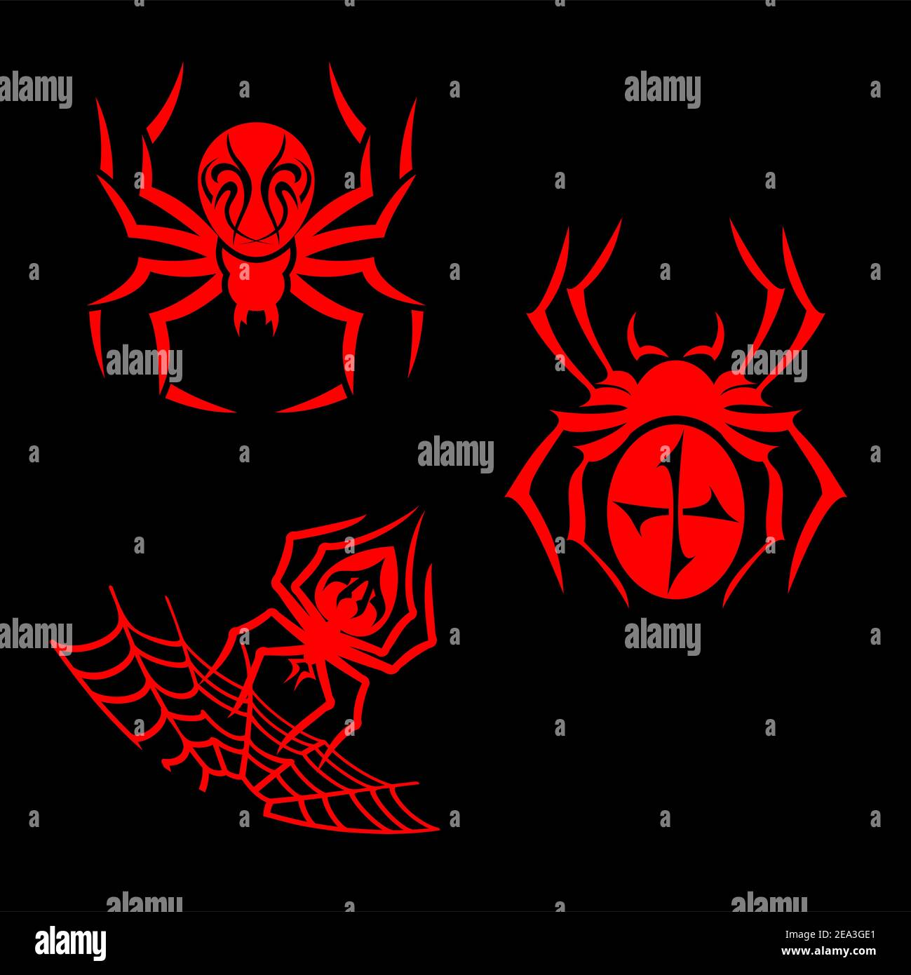 Set of spiders for tribal tattoo design Stock Vector Image & Art - Alamy