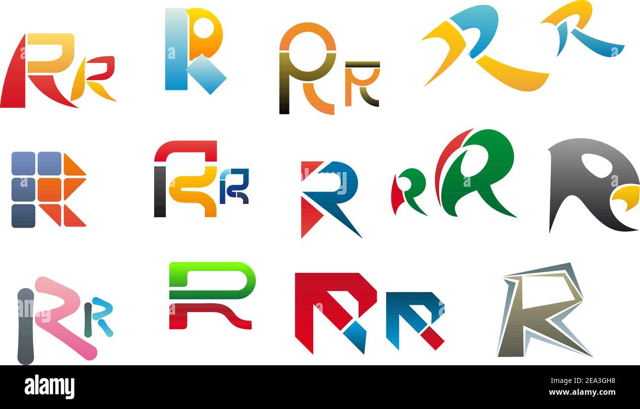 Set of alphabet symbols and elements of letter R Stock Vector Image ...