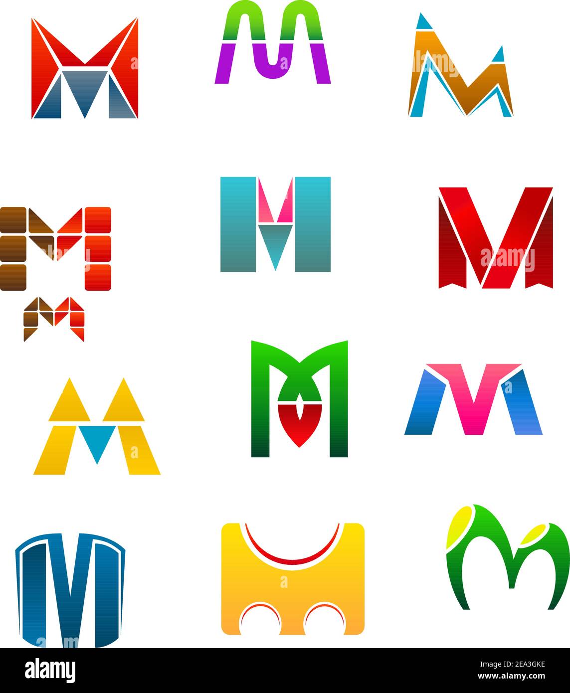 Set of alphabet symbols of letter M Stock Vector Image & Art - Alamy