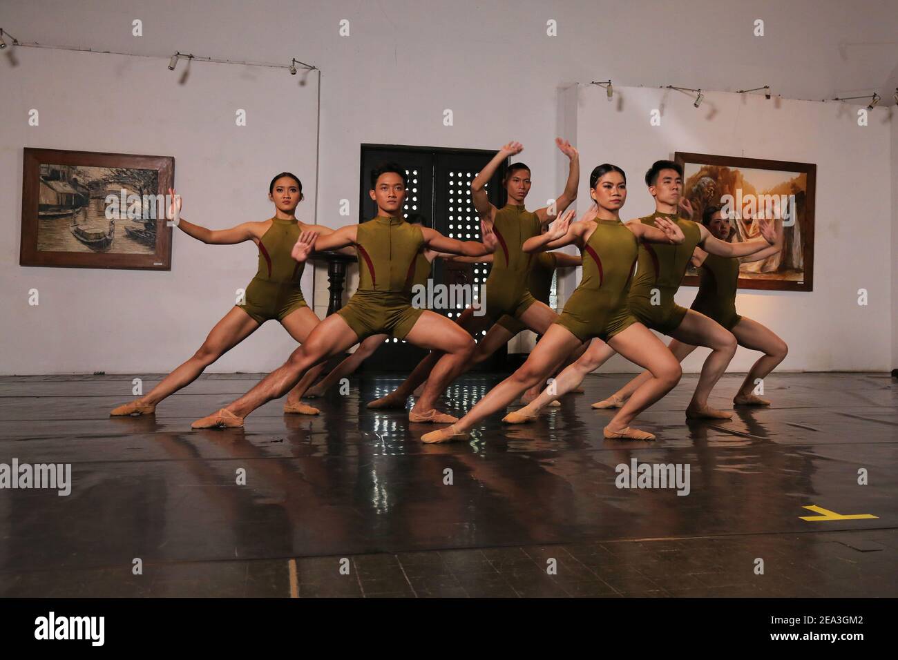 Ballerinas performing during the event. live on Zoom, the Javanese ...