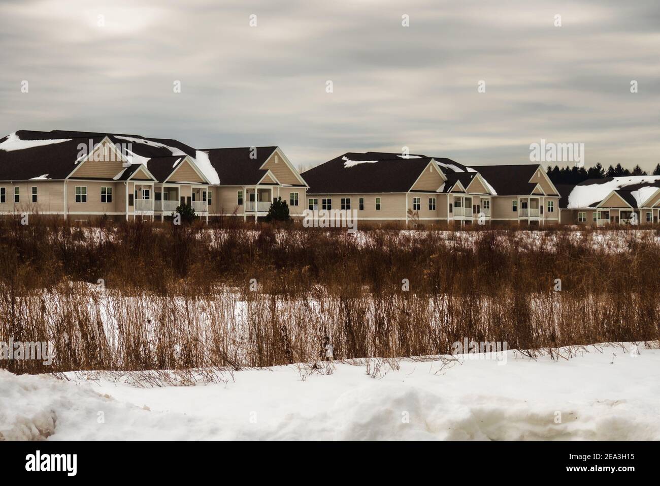 Modern real estate development in winter Stock Photo - Alamy