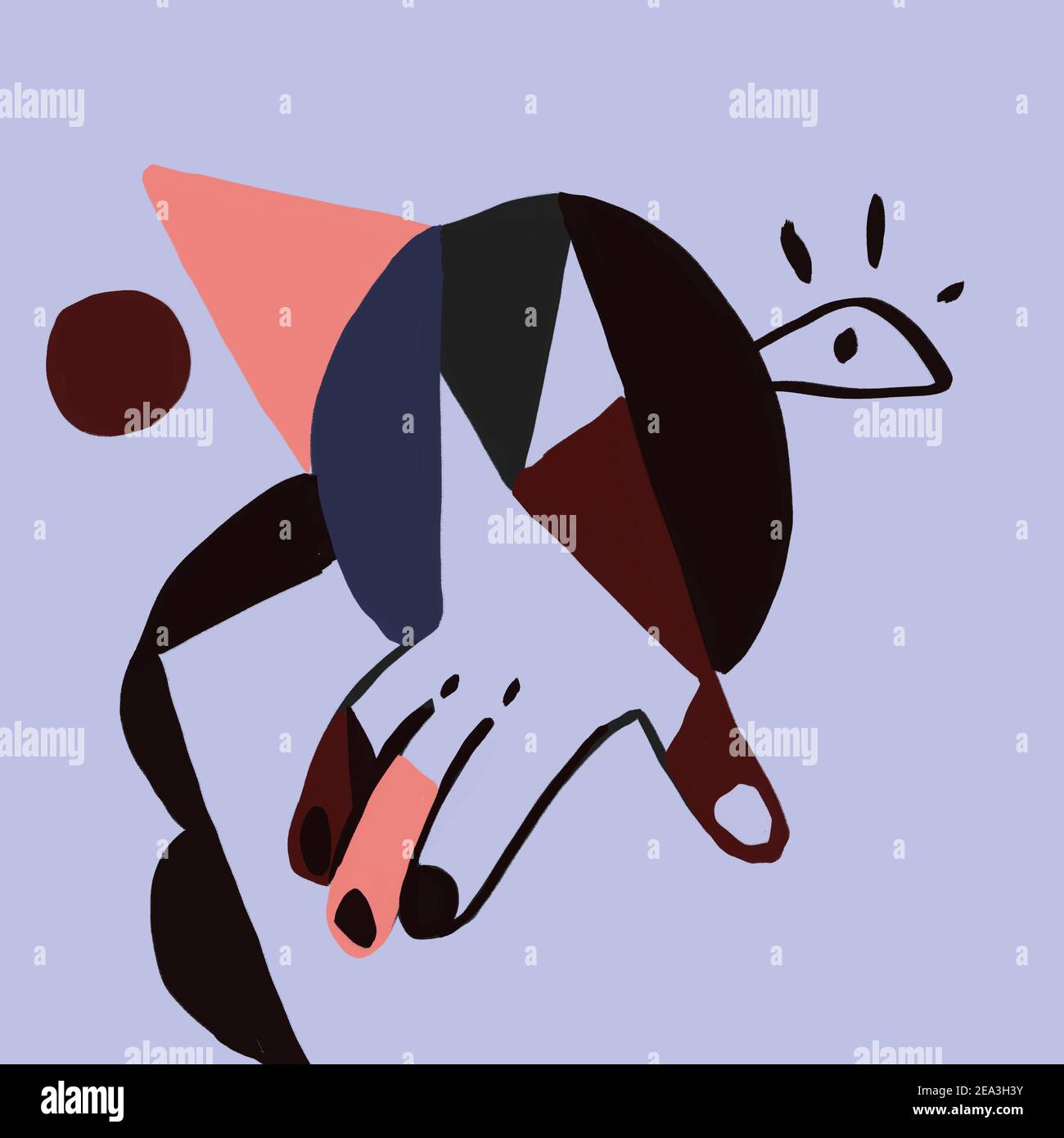 Abstract Cubism Human element with hand eye. Humanism african art style ...