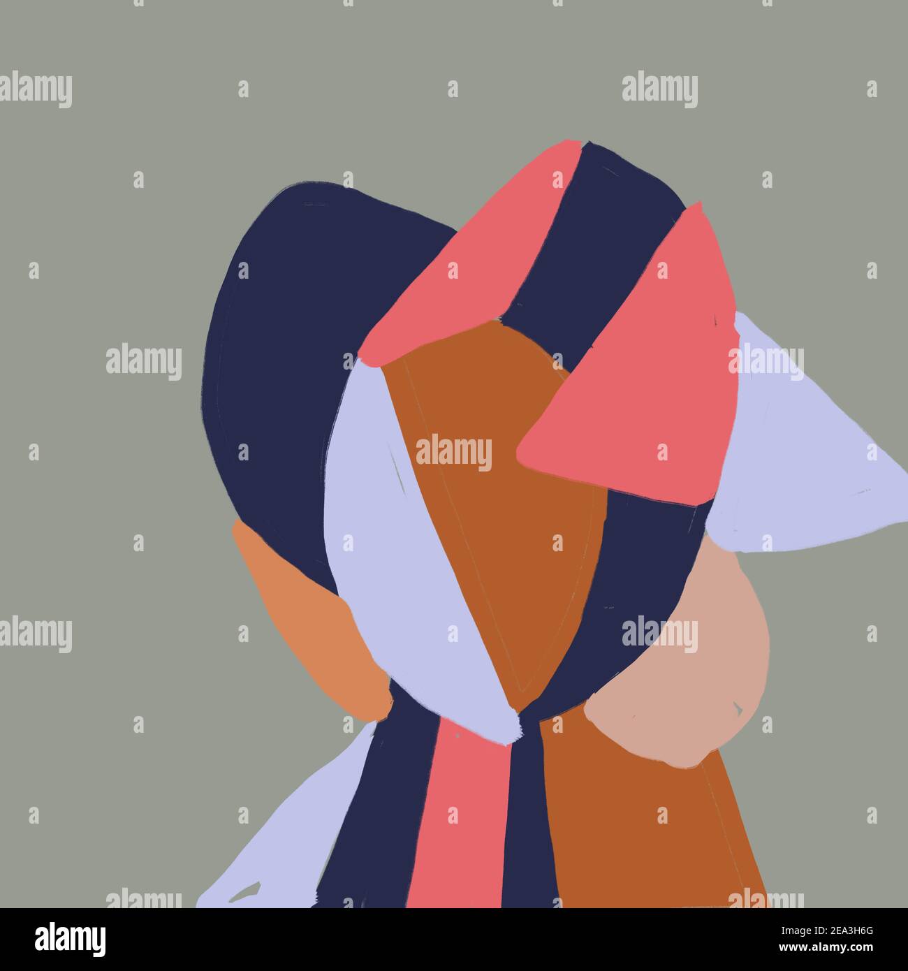 Weird abstract cubism form. Trendy and arty color art. Design for art ...