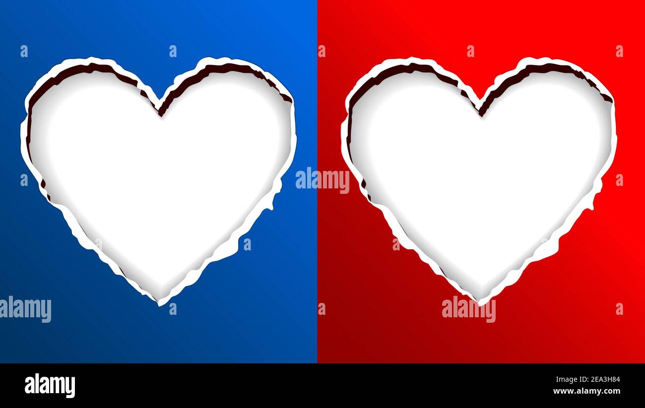 Heart Shape On Torn Paper For Background Design Stock Vector Image ...