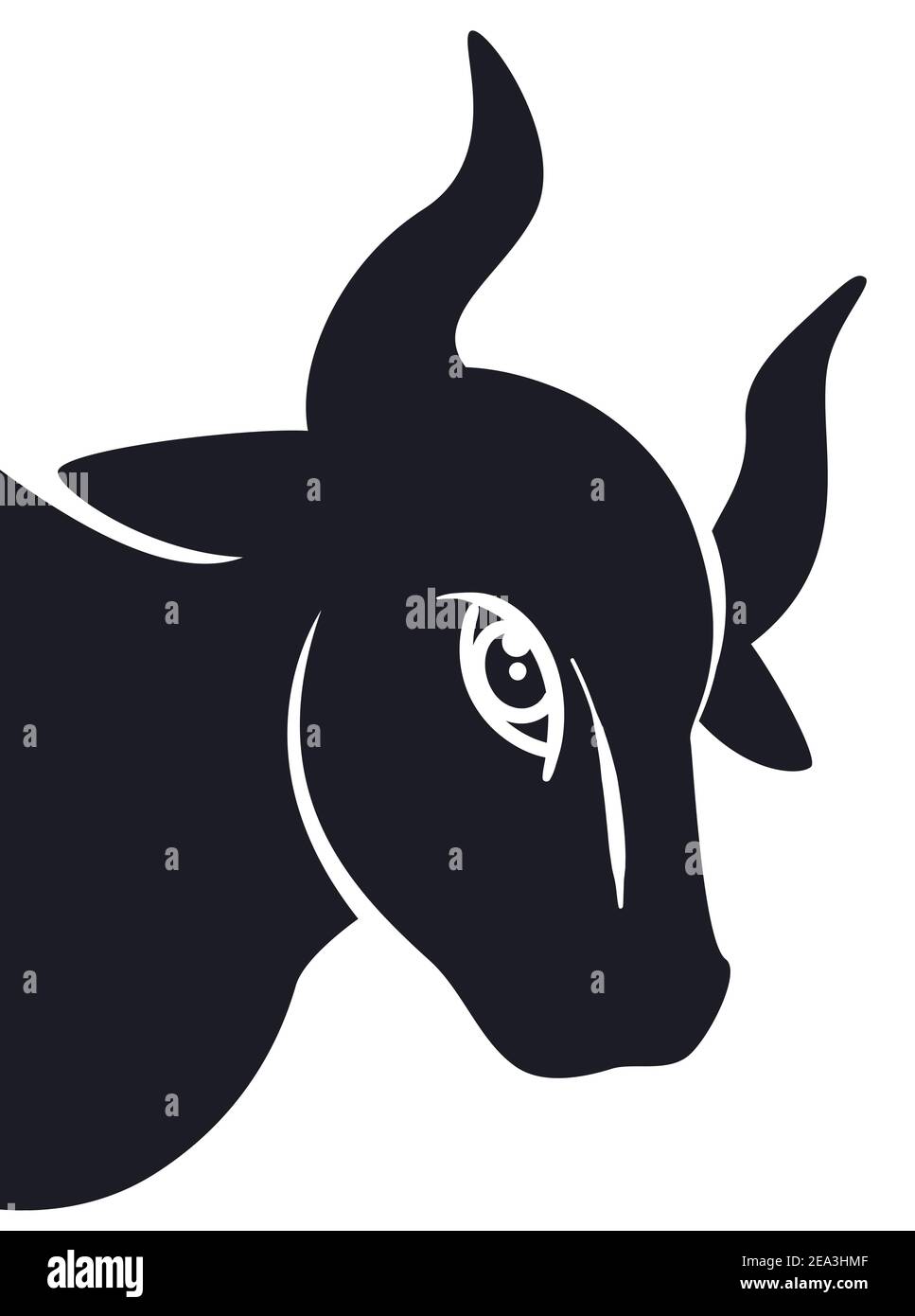 Ox in silhouette style Stock Vector Images - Alamy