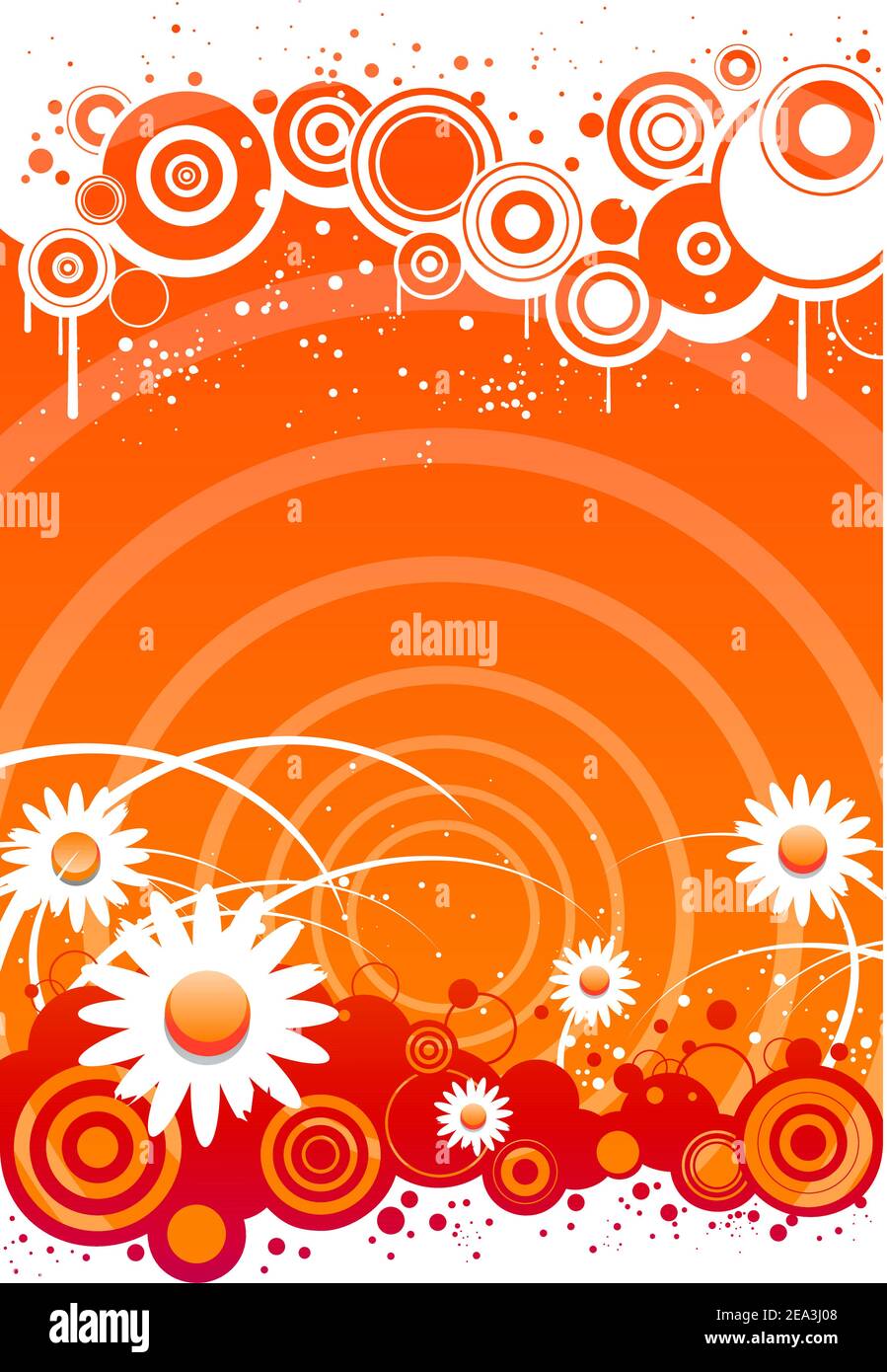 Summer floral background with flowers and sun lights Stock Vector Image ...