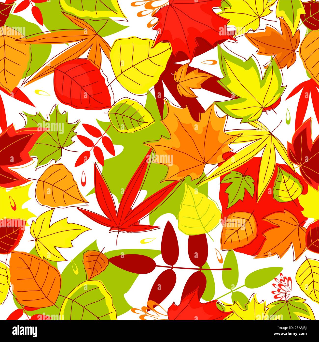 Autumn falling leaves seamless background for seasonal design Stock ...