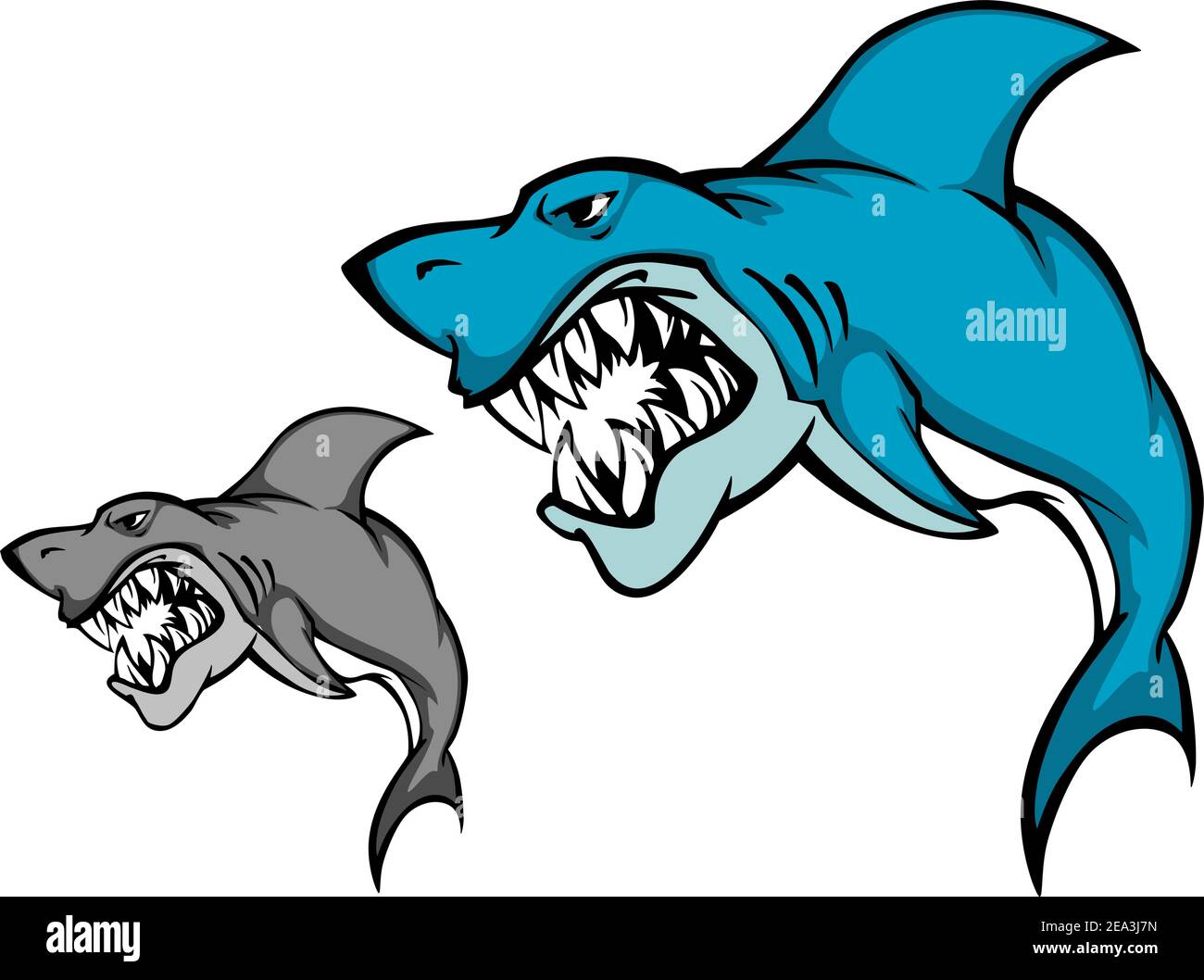 Danger shark with sharp tooth for mascot design in cartoon style Stock ...