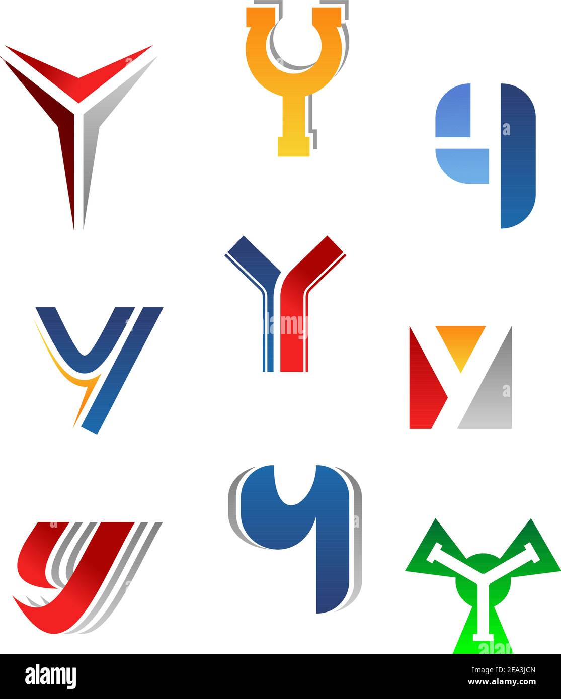 Set of alphabet symbols and elements of letter Y Stock Vector Image ...