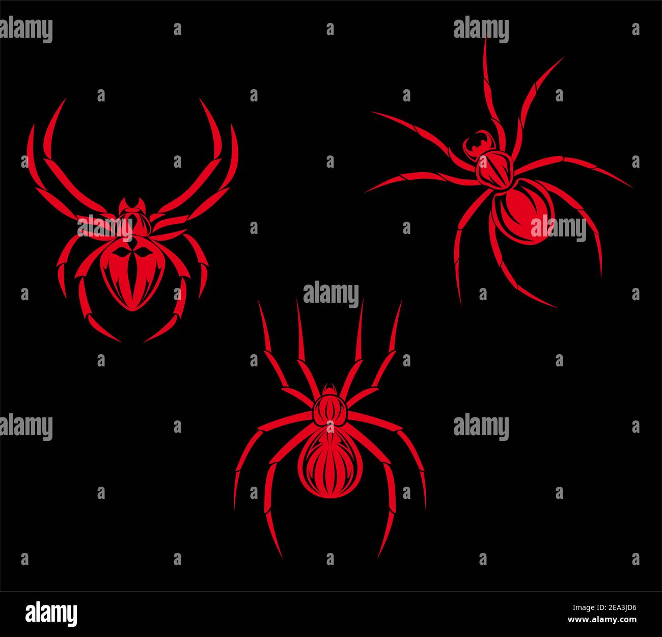 Set of spiders for tribal tattoo design Stock Vector Image & Art - Alamy