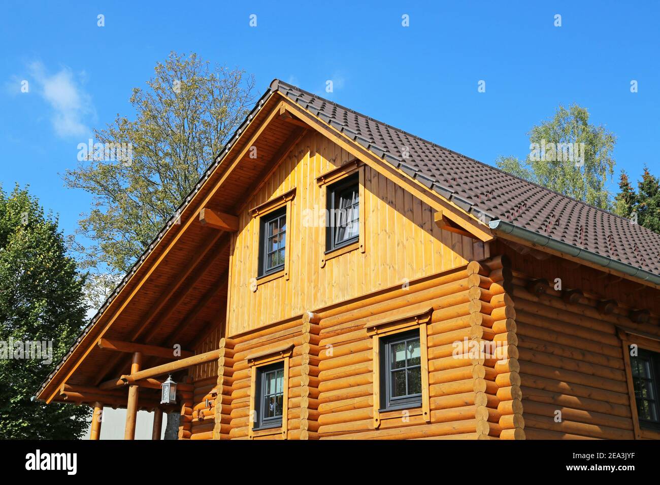 wooden log cabin in Germany Stock Photo - Alamy