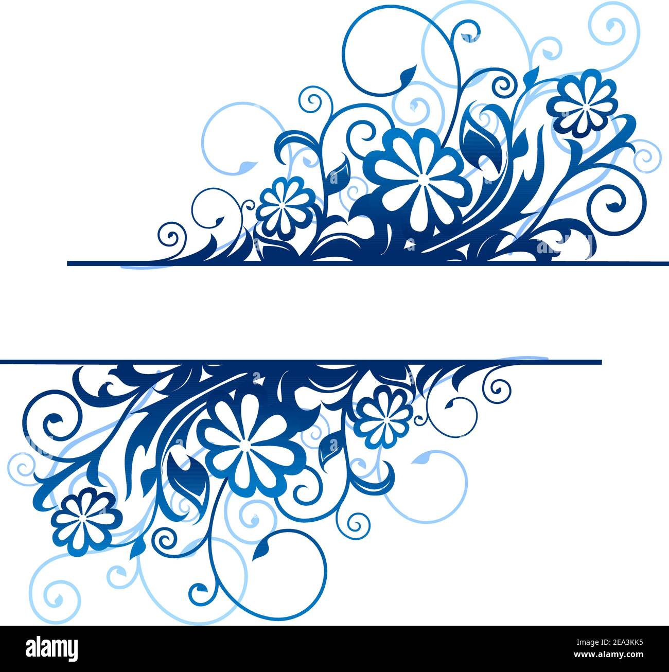 Blue floral borders with flowers and blossoms Stock Vector Image & Art ...