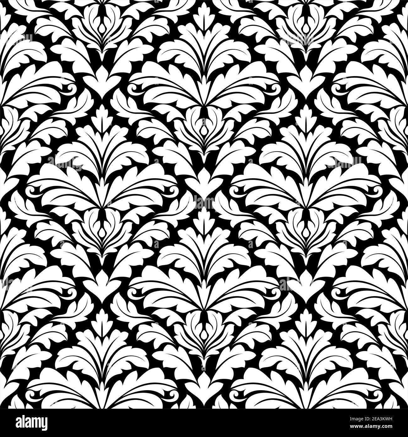 Seamless floral damask pattern for background design Stock Vector Image ...