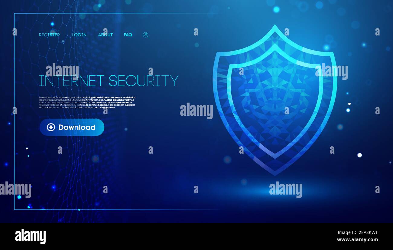 Internet security for computer, vpn safety cyber shield concept. Data ...