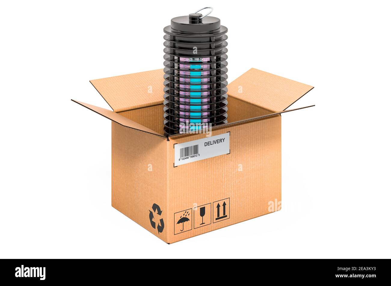 Lamp mosquito electric insect killer inside cardboard box, delivery ...