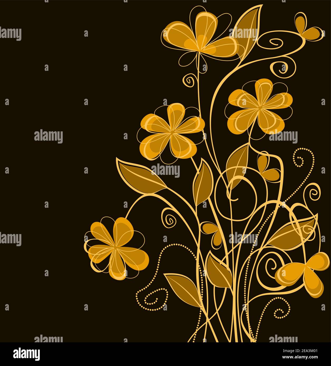 Orange floral background for invitation card design Stock Vector Image ...