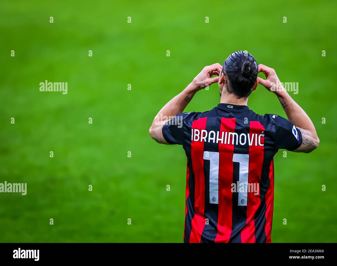 Zlatan Ibrahimovic of AC Milan reacts during the Serie A 2020/21 ...