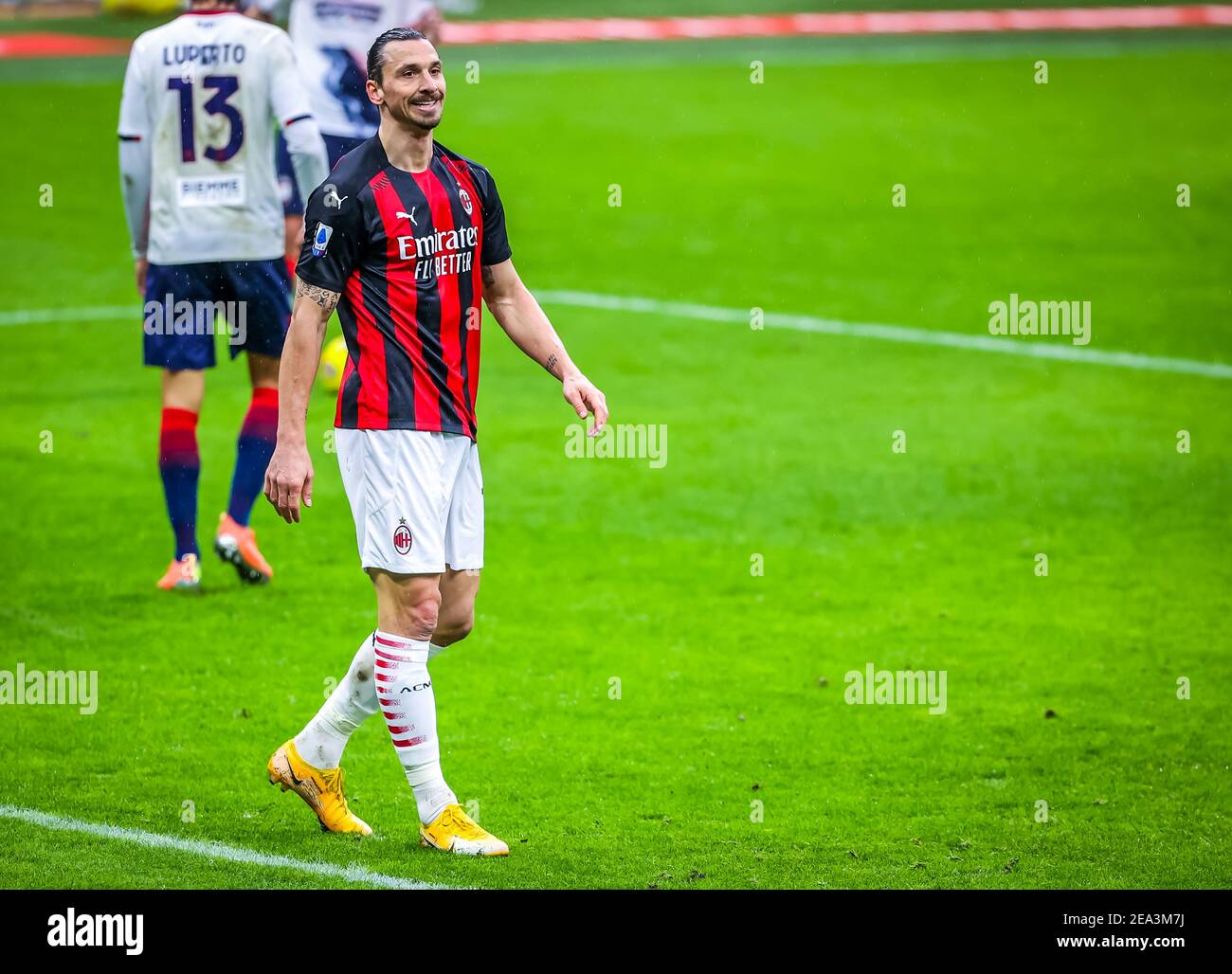 Zlatan Ibrahimovic of AC Milan reacts during the Serie A 2020/21 ...