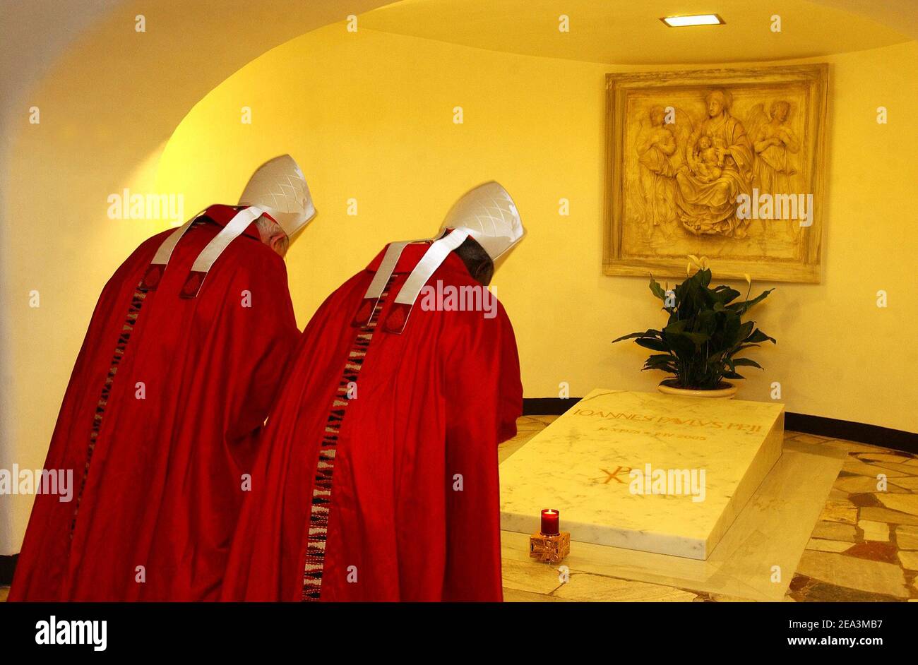 The cardinals led a solemn procession to visit the Pope John Paul II's ...