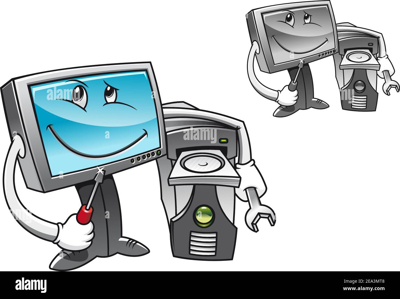 Computer with tools for repair service concept Stock Vector Image & Art ...