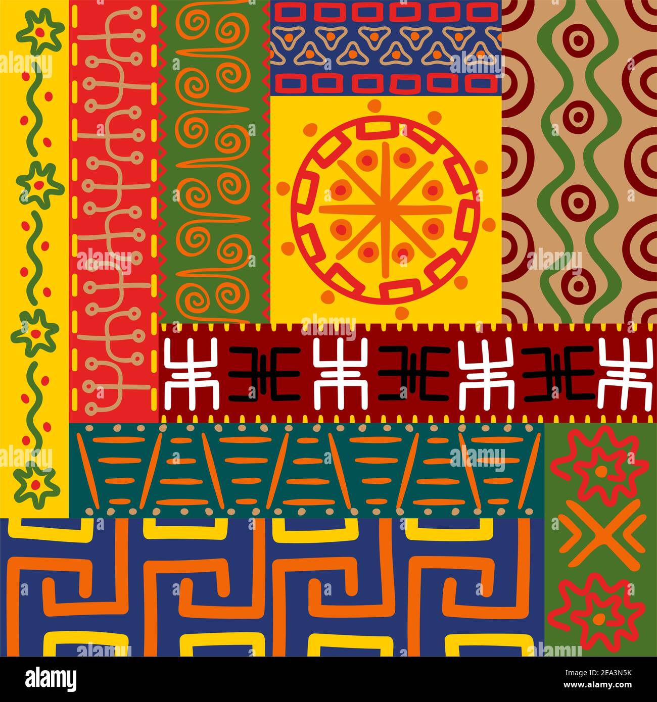 Abstract ethnic patterns and ornaments for design Stock Vector Image ...