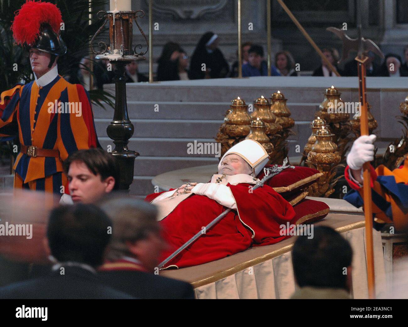 Pope John Paul II's body is lying in state in St. Peter's Basilica at ...