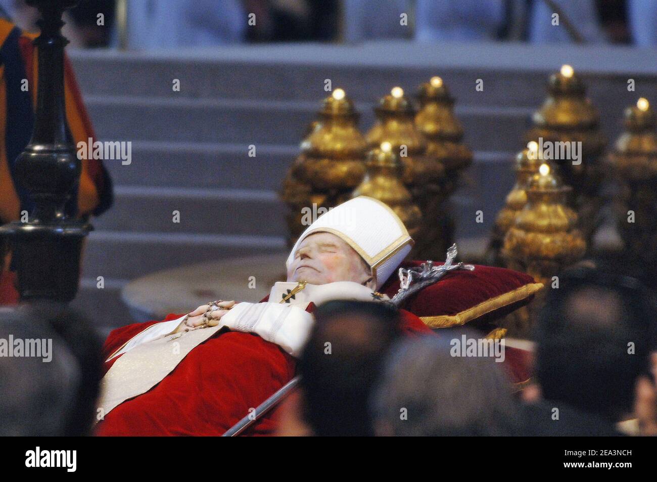 Pope John Paul II's body is lying in state in St. Peter's Basilica at ...