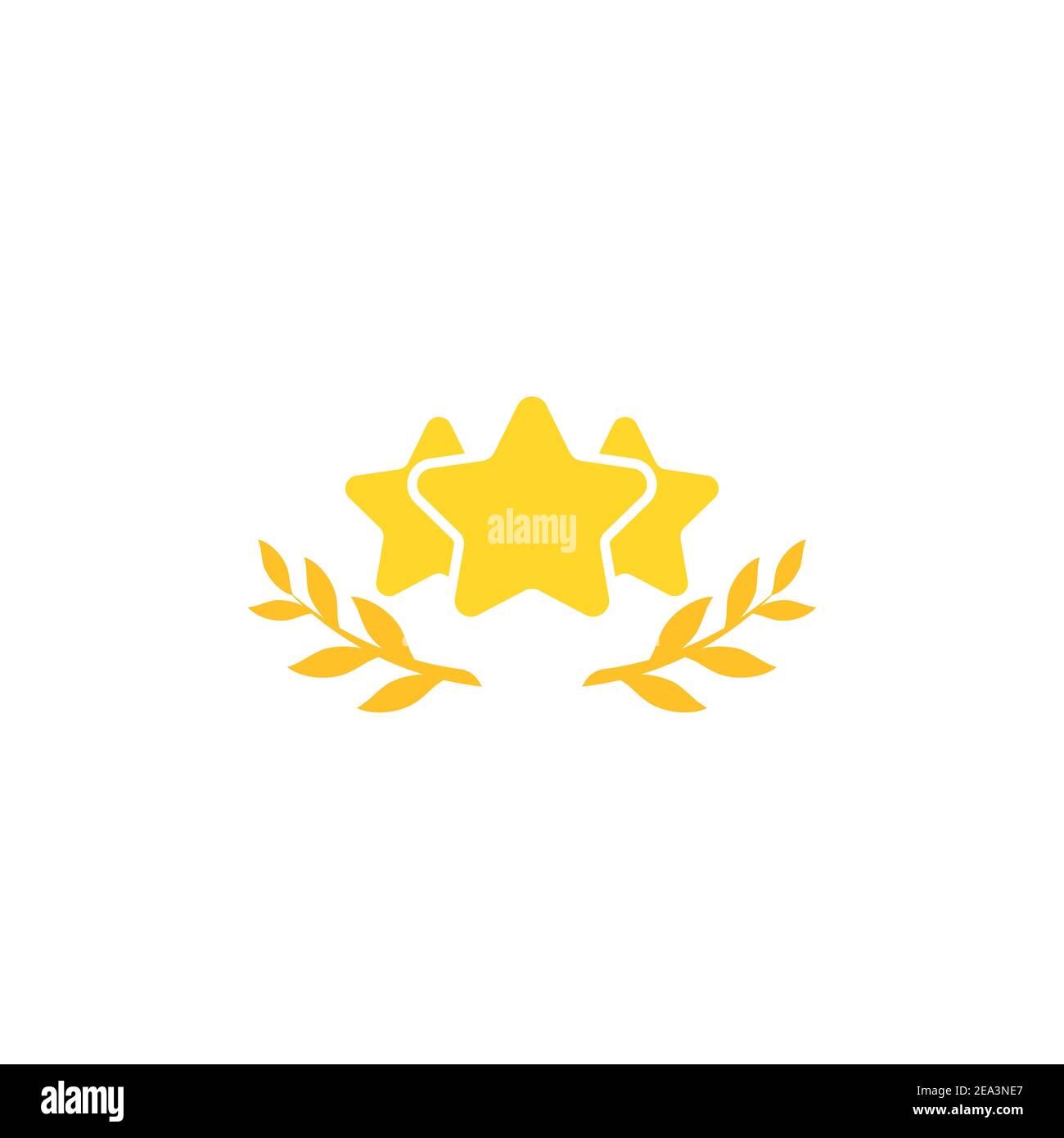 Valid Seal icon. three stars with leaves laurel and 3 stars. Isolated ...