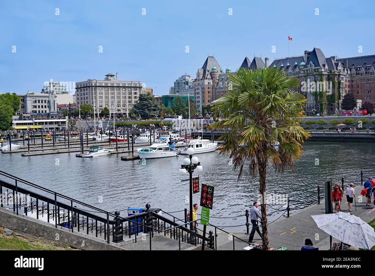 Victoria, BC, Canada - July 15, 2015: View of the waterfront area of ...
