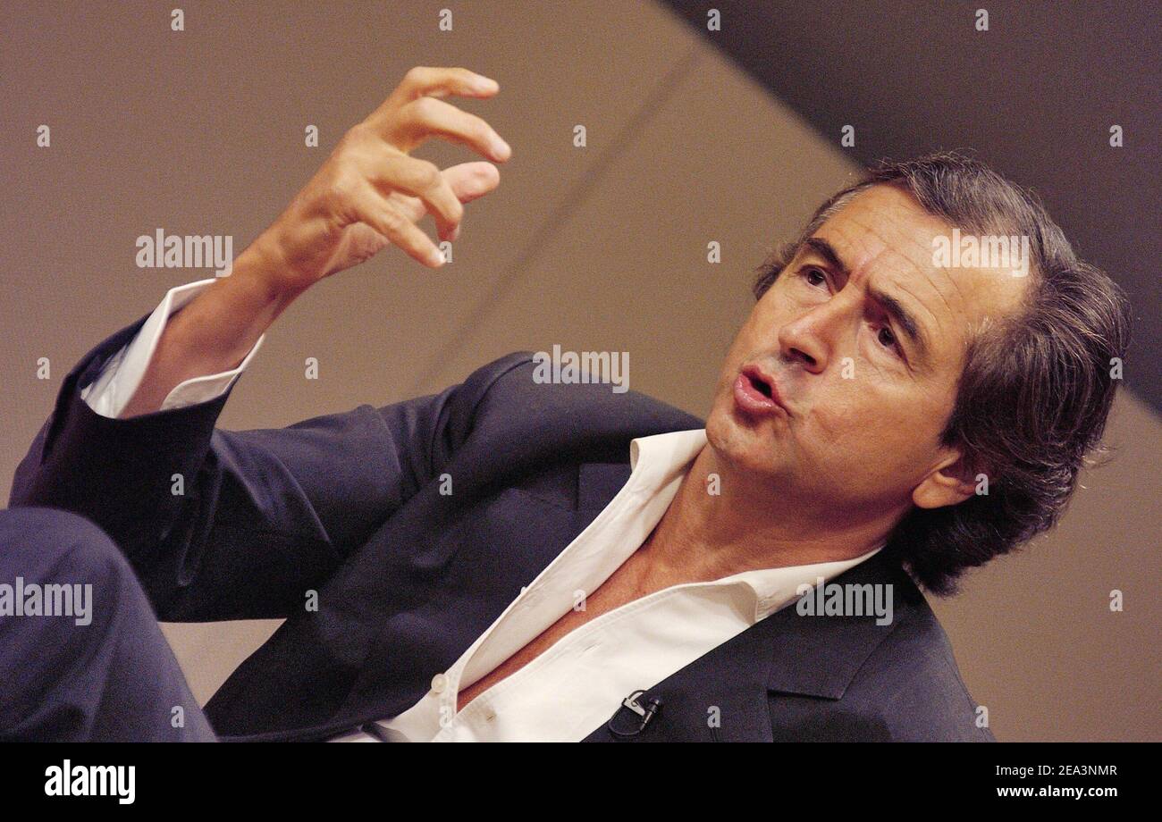 French philosopher Bernard-Henri Levy is interviewed by David Brooks ...