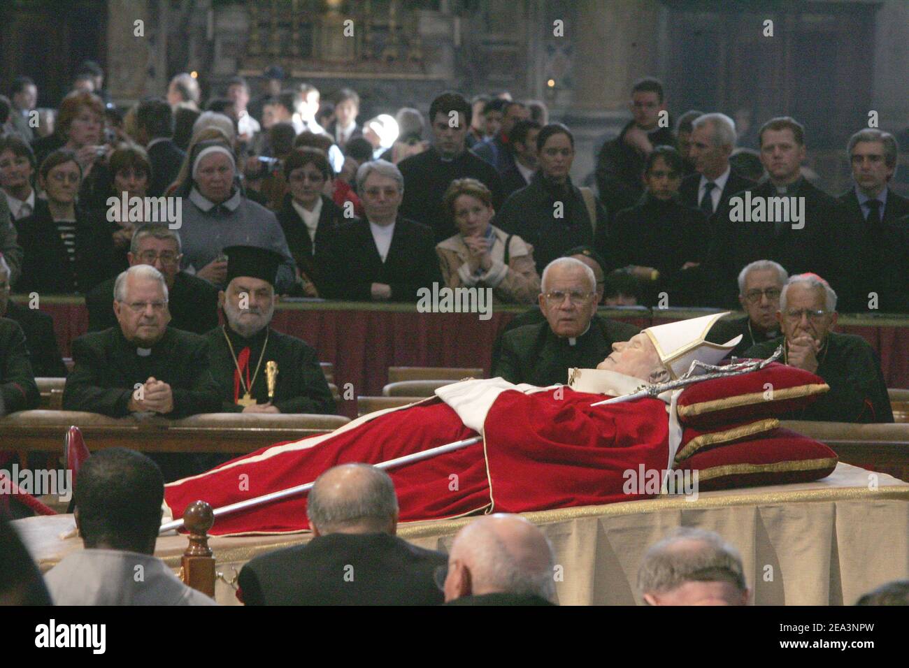 Pope John Paul II's body is lying in state in St. Peter's Basilica at ...