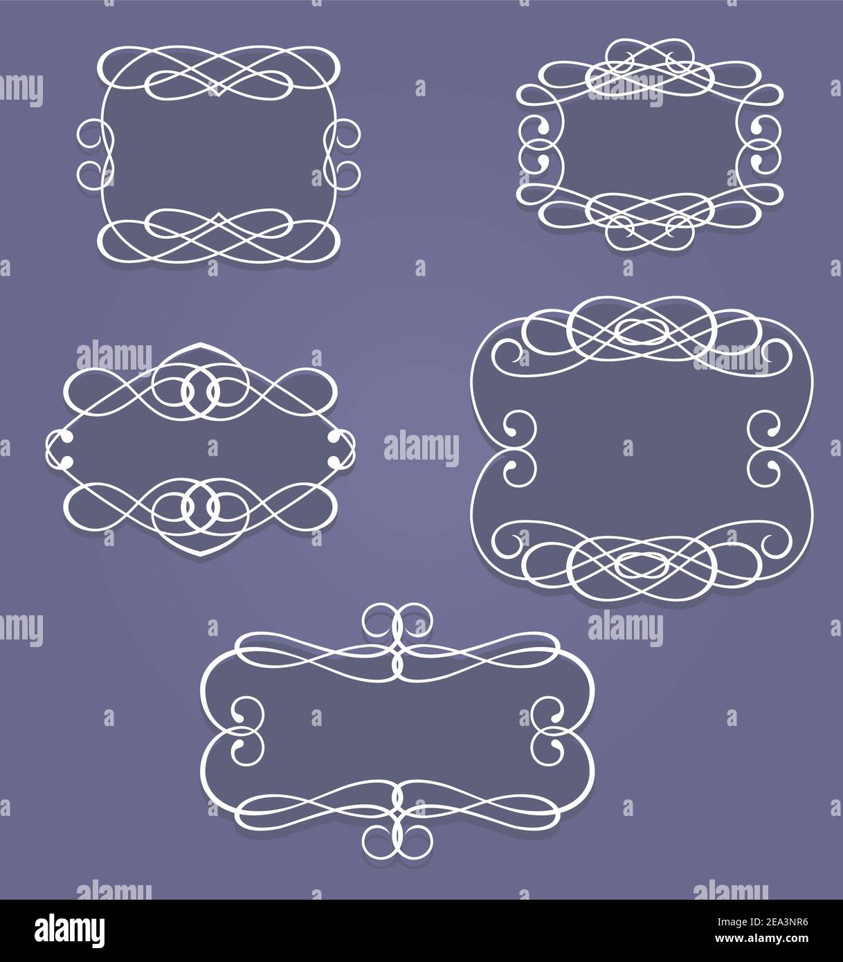 Set of vintage frames and borders in retro style Stock Vector Image ...