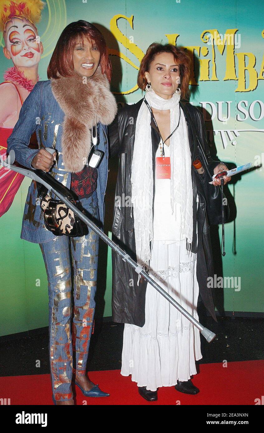 Model Katoucha (L) and a friend attend the French Canadian circus show ...