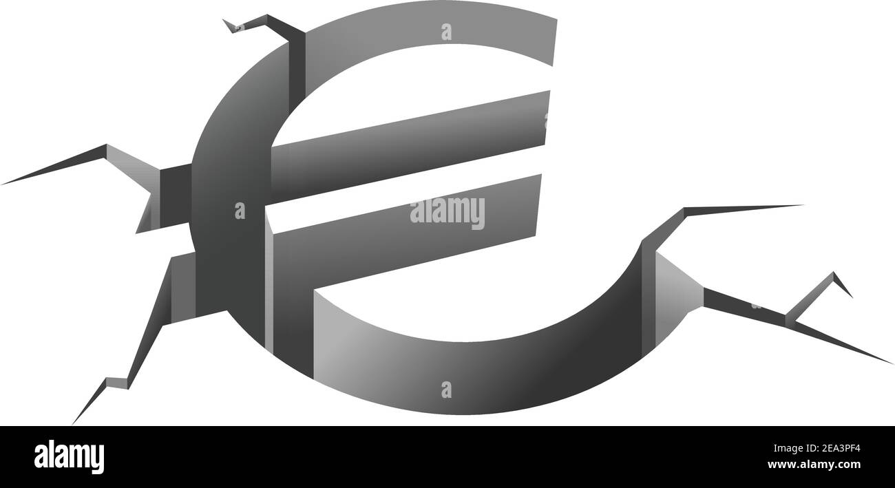 Euro symbol in crash for european crisis concept Stock Vector Image ...