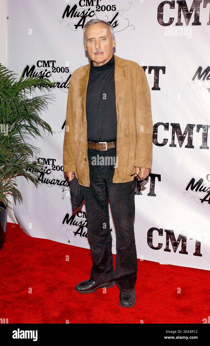 U.S. actor Dennis Hopper arrives at the 2005 CMT Music Awards, held at ...